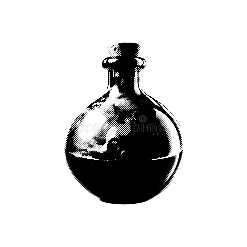 Halftone Potion, Poison Collage Element for Halloween. Isolated on ...