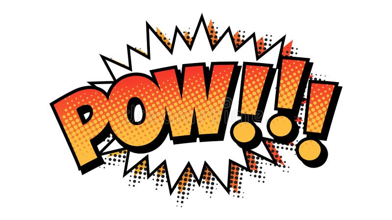 Halftone, Pow Expression Text on a Comic Speech Bubble. Vector ...