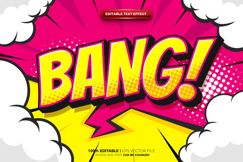 Halftone Retro Pop Art Bang Comic Text Effect Stock Vector ...