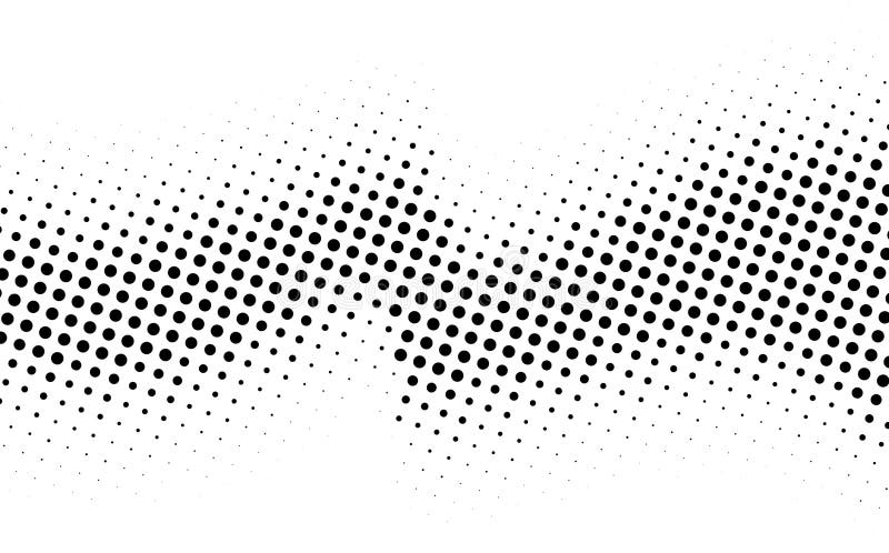 Halftone Rhythm Black Wave. Vector Illustration. Halftone Circle Dots Pattern. Stock Vector ...