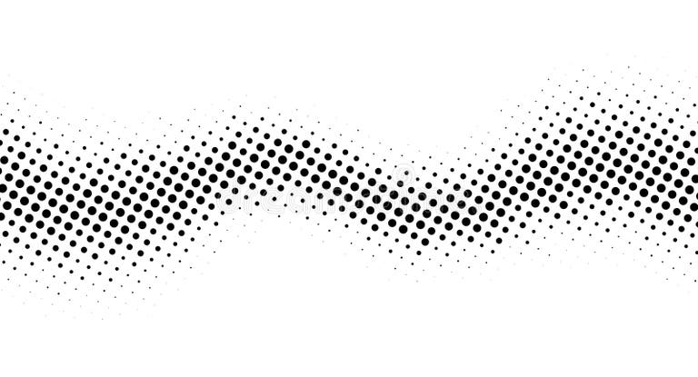 Halftone Rhythm Black Wave. Vector Illustration. Halftone Circle Dots Pattern. Stock Vector ...