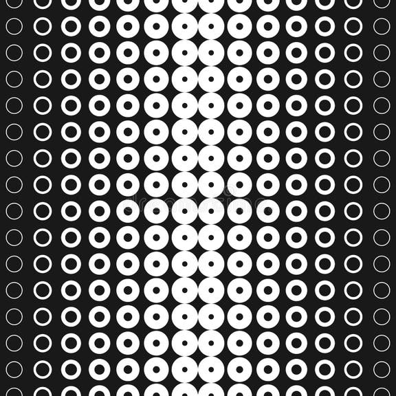 Halftone Rings Seamless Pattern with Different Sized Rings in ...