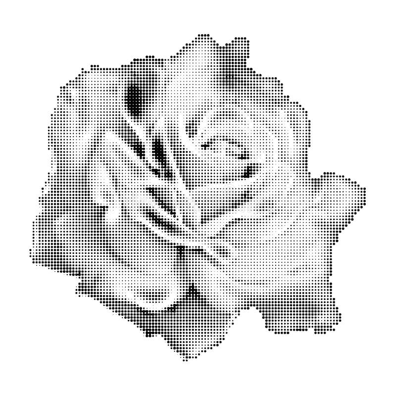 Halftone Rose. Dots Texture Stock Vector - Illustration of halftone ...