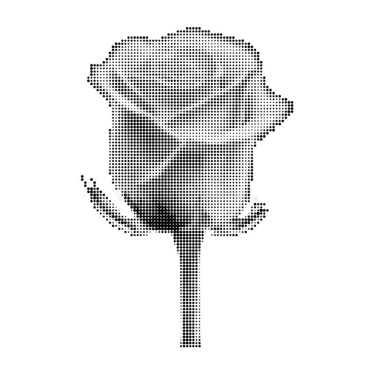 Halftone Rose. Dots Texture Stock Vector - Illustration of festive ...
