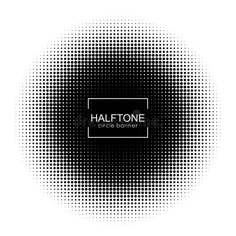 Halftone Round Banner Vector. Stock Vector - Illustration of frame ...