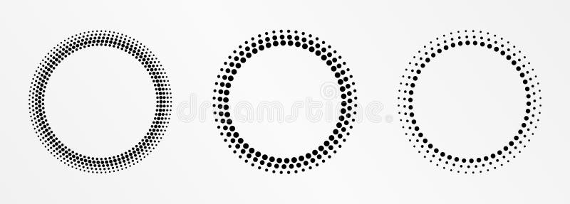 Halftone Round Frame. Halftone Circle Logo. Dots Emblem Stock ...