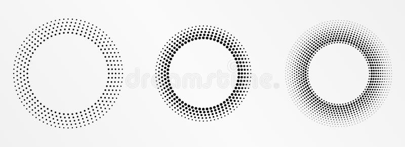 Halftone Round Frame. Halftone Circle Logo. Dots Emblem Stock ...