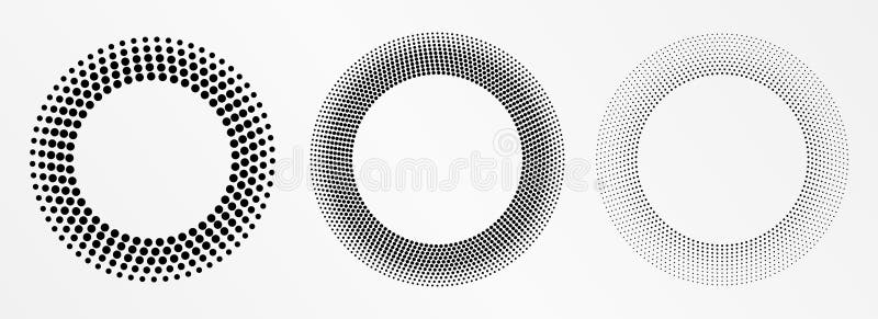 Halftone Round Frame. Halftone Circle Logo. Dots Emblem Stock Vector ...