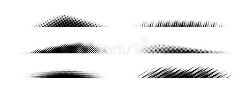 Halftone Shadow Set. Black Dotted Gradient Stripe Collection Stock ...