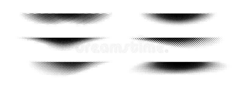Halftone Shadow Set. Black Dotted Gradient Stripe Collection ...