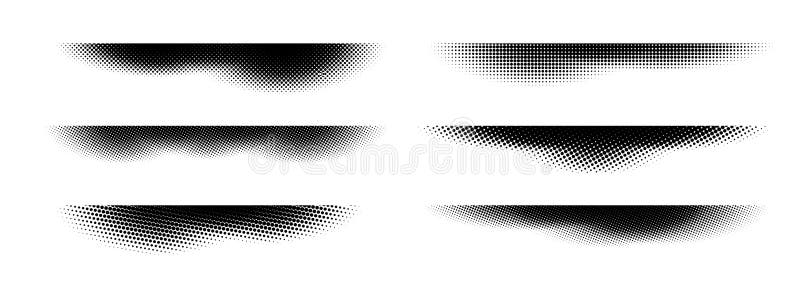 Halftone Shadow Set. Black Dotted Gradient Stripe Collection ...