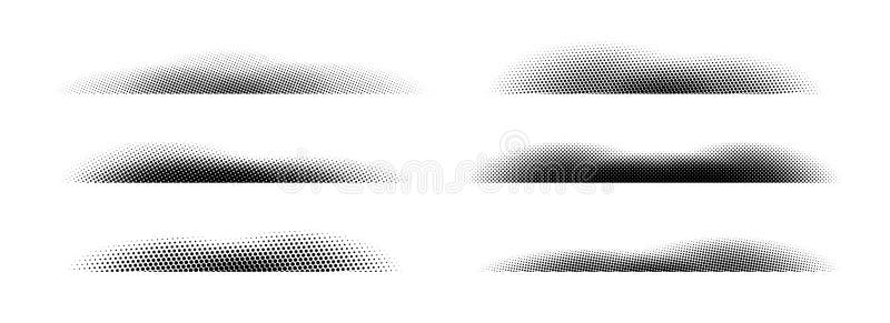 Halftone Shadow Set. Black Dotted Gradient Stripe Collection ...