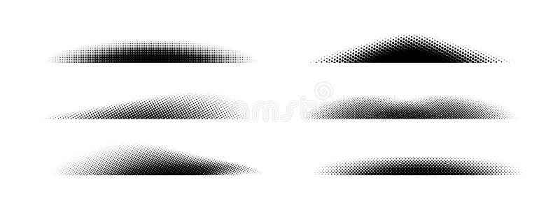 Halftone Shadow Set. Black Dotted Gradient Stripes Collection Stock ...