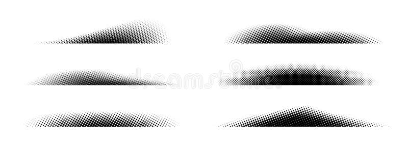 Halftone Shadows Set. Black Dotted Gradient Stripes Collection Stock ...