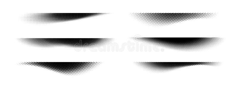 Halftone Shadows Set. Black Dotted Gradient Stripes Collection ...