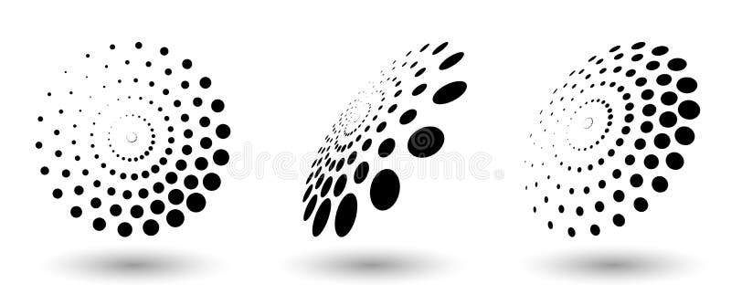 Halftone Shapes, Abstract Dots Logo Emblem or Design Element for Any ...