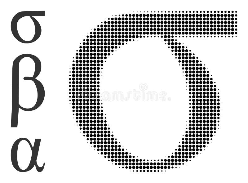 Halftone Dot Vector Sigma Greek Lowercase Letter Icon Stock Vector ...