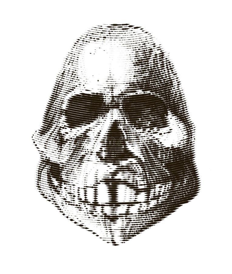 Halftone Skull. Design Element. Invitation, Party. Mosaic, Perforation ...