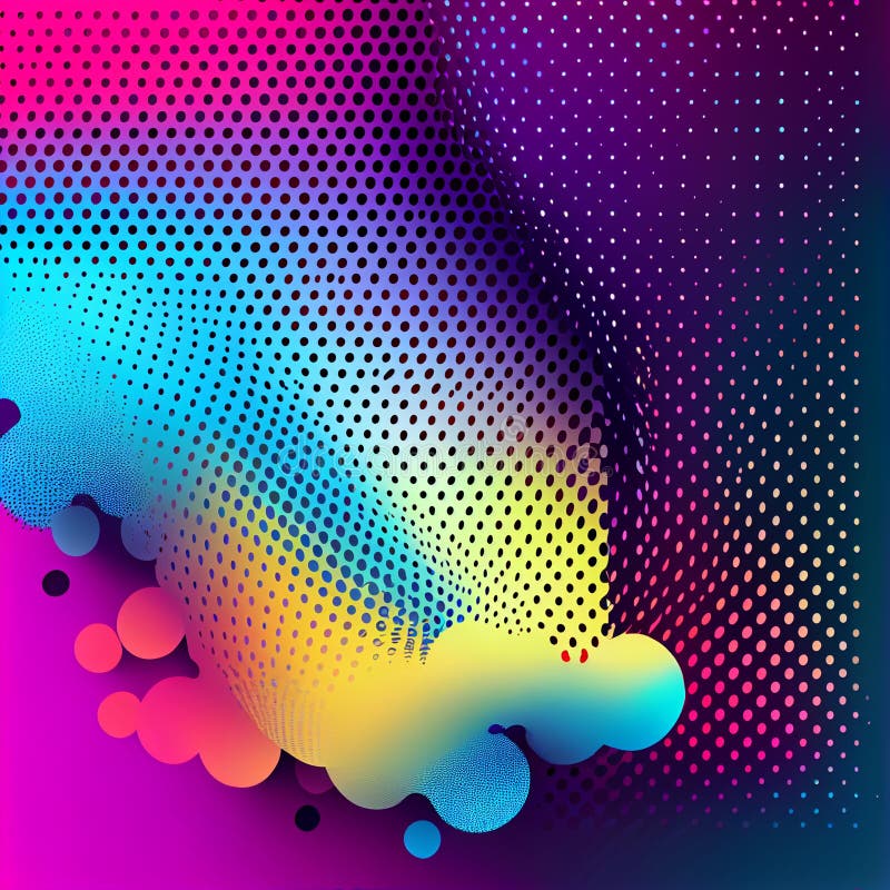 Halftone Smoke Effect Vibrant Abstract Background Stock Illustration ...