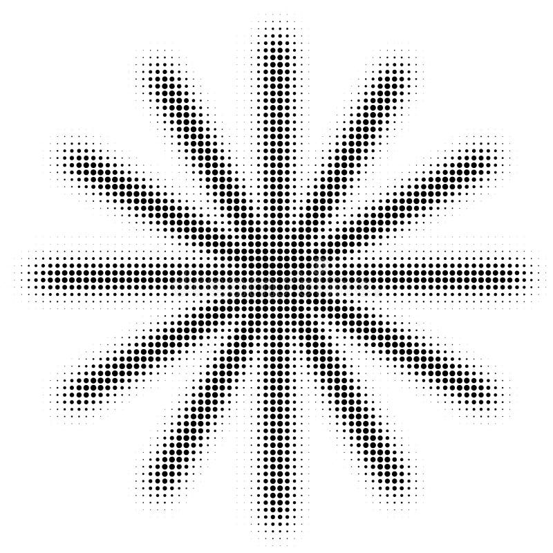 Halftone Snowflake. Abstract Black and White Design Element Stock Illustration - Illustration of ...