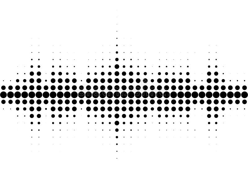Halftone Sound Wave Black and White Pattern. Stock Vector ...