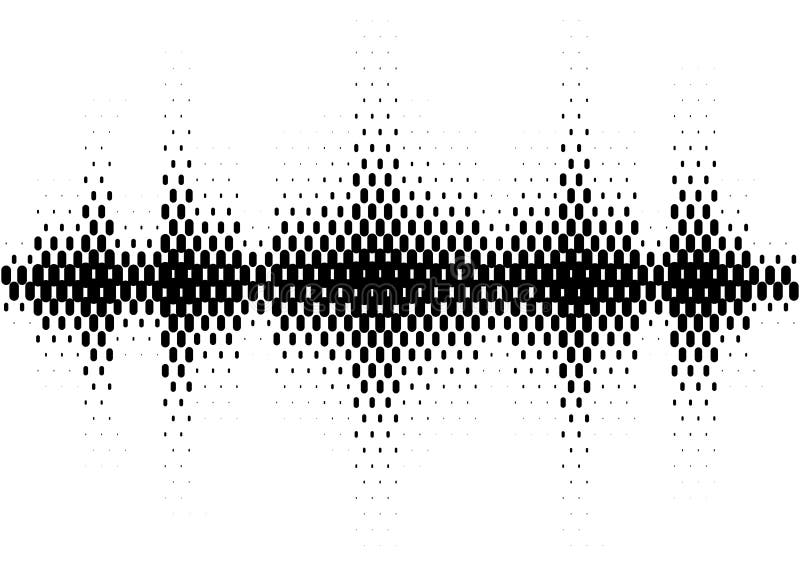Halftone Sound Wave Black and White Pattern. Stock Vector ...