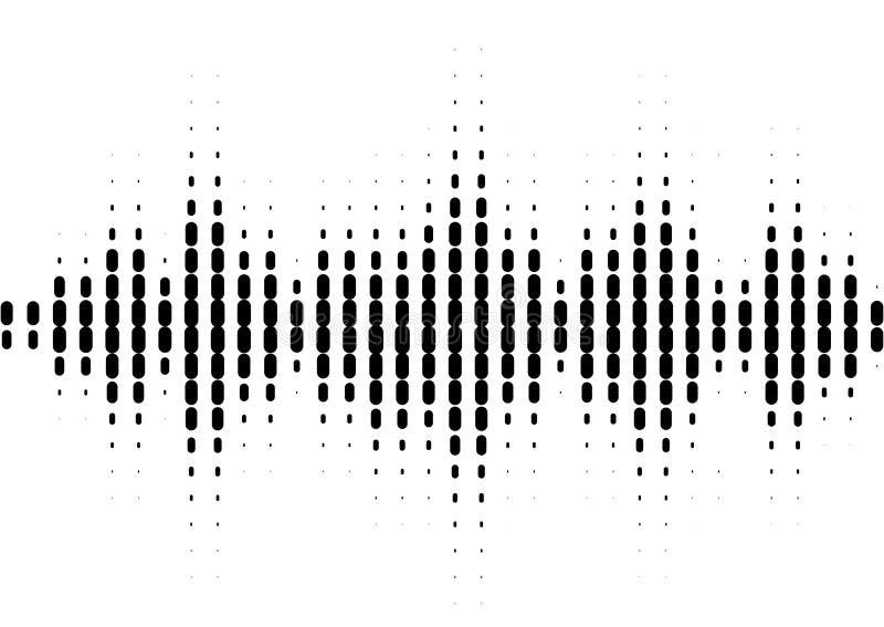 Halftone Sound Wave Black and White Pattern. Stock Vector ...