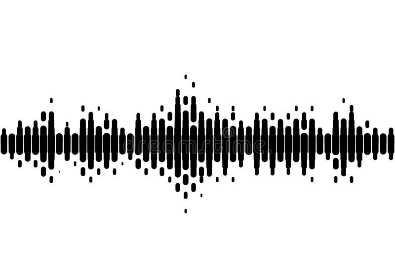 Halftone Sound Wave Black and White Pattern. Stock Vector ...