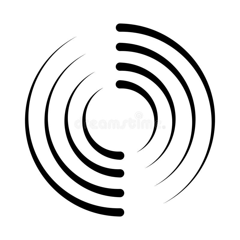 Halftone Speed Lines Circle. Geometric Art in Circle Form. Round Swirl ...