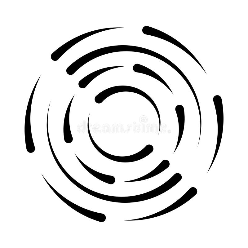 Halftone Speed Lines Circle. Geometric Art in Circle Form. Round Swirl ...