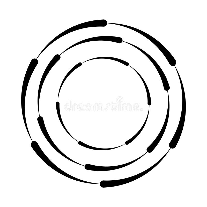Halftone Speed Lines Circle. Geometric Art in Circle Form. Round Swirl ...