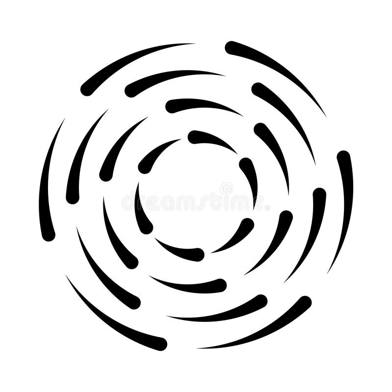 Halftone Speed Lines Circle. Geometric Art in Circle Form. Round Swirl ...