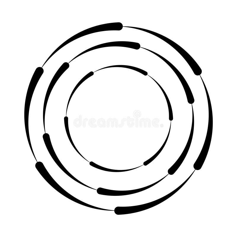 Halftone Speed Lines Circle. Geometric Art in Circle Form. Round Swirl ...