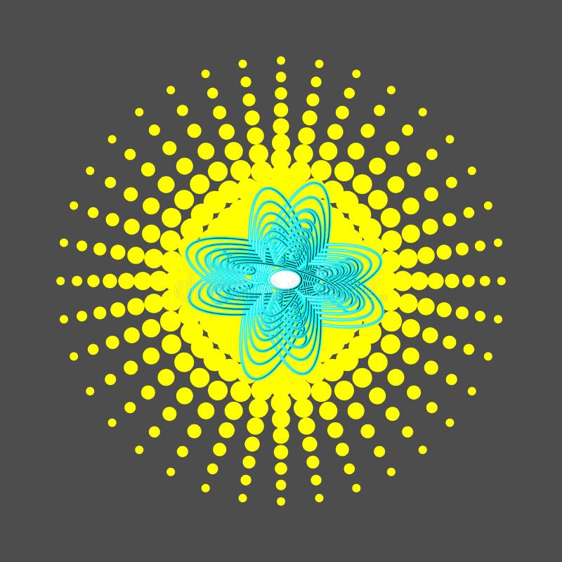 Halftone Sphere of Dots. Blue Dots of Different Sizes on a Gray ...