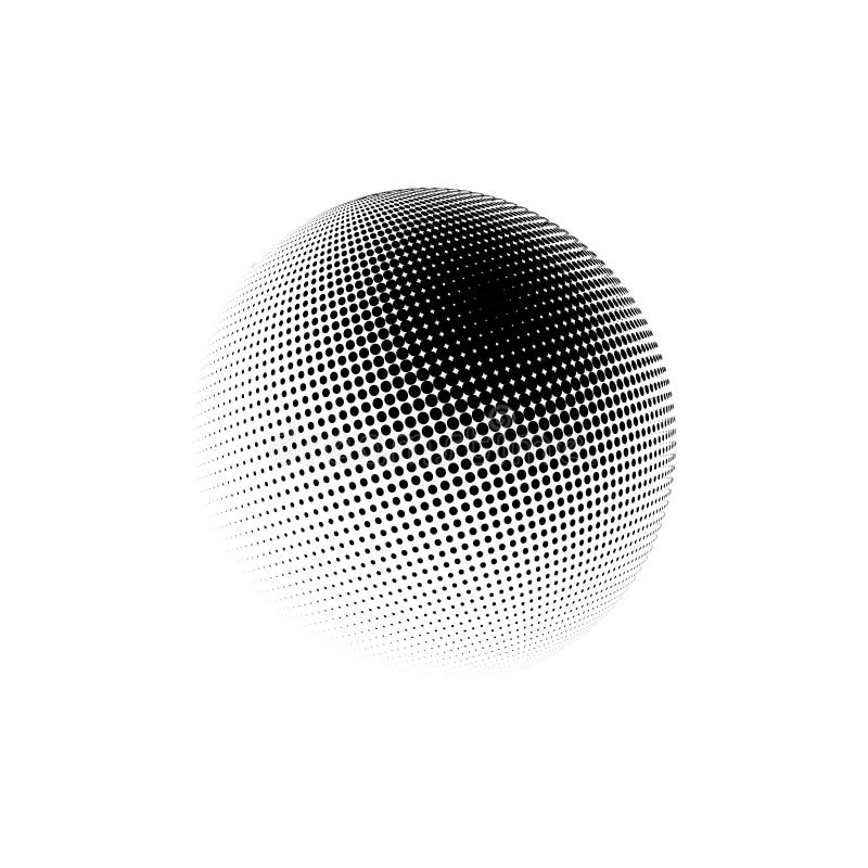 Halftone Sphere Dotted Vector Illustration. Circle Halftone Patterns ...