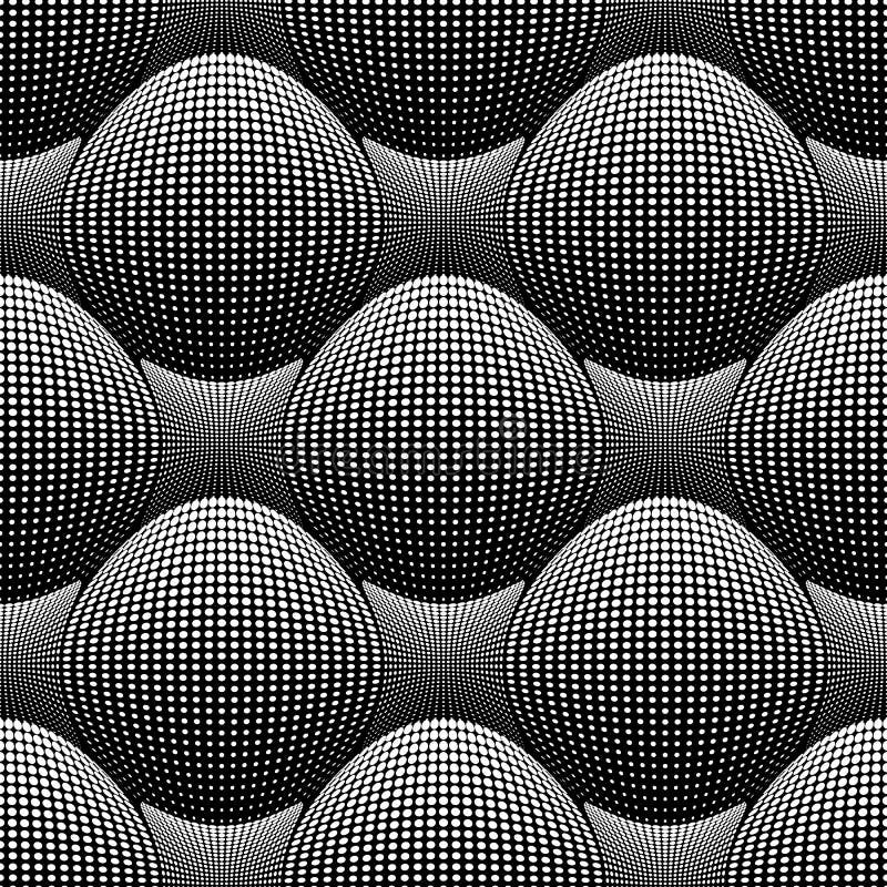 Halftone Spheres Geometric 3d Vector Seamless Pattern. Dotted Abstract ...