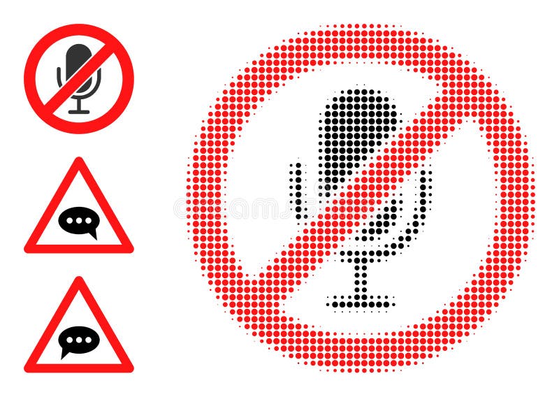 Halftone Dotted Vector Stop Microphone Icon Stock Vector - Illustration ...