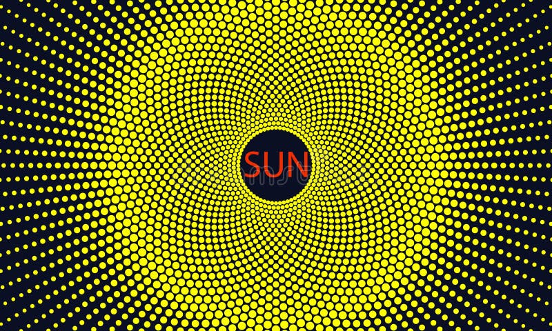 Halftone Sun Concept. Yellow Dots Abstract Background Stock Vector ...