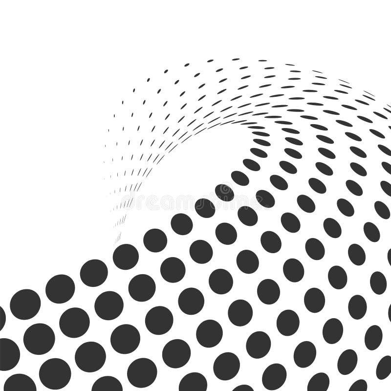 Halftone Swirl Shape. Dotted Pattern Tone Curve Stock Vector ...
