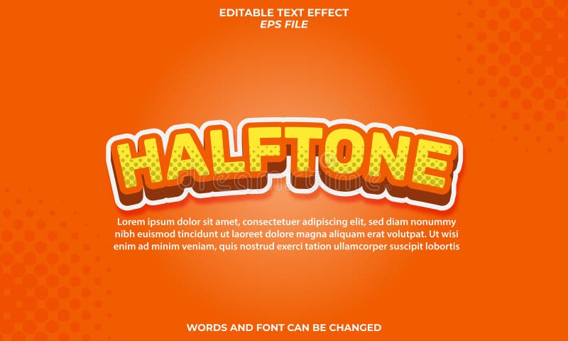 Halftone, Text Effect, Text Style, Vector, Dot, Effect, Vector Template ...