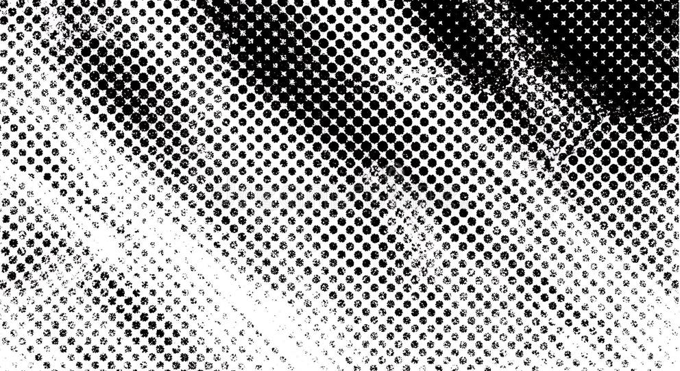 Halftone Texture with an Array of Black Dots Varying in Size, Creating ...
