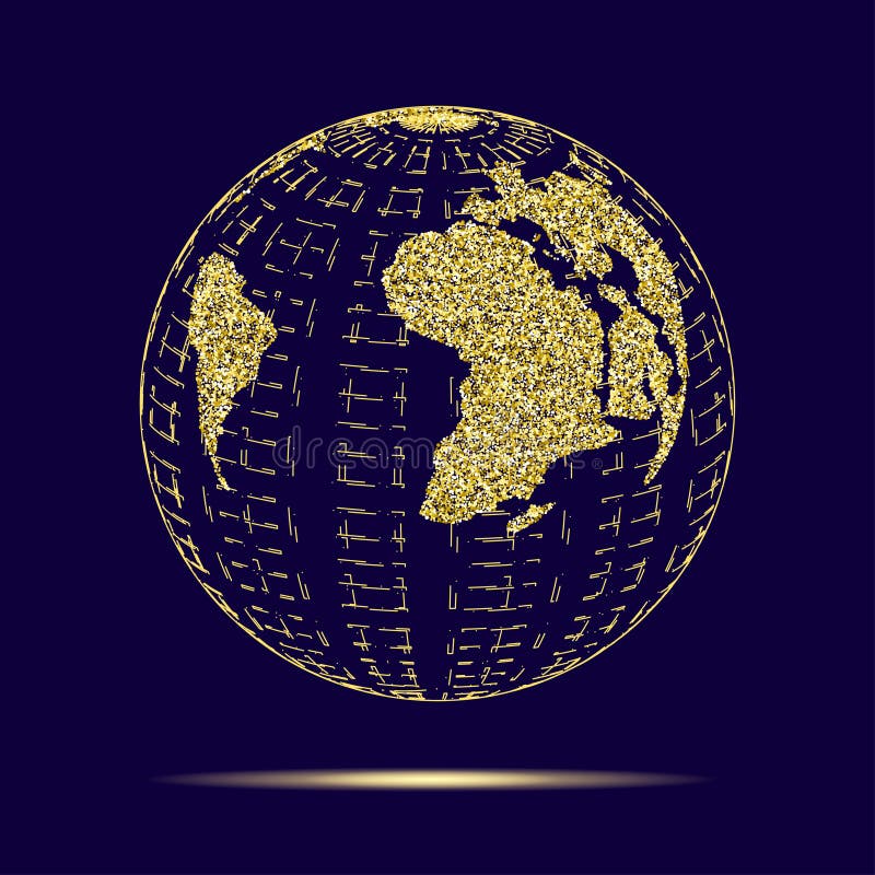 Halftone Texture Golden World Map. World Abstract Background Stock ...