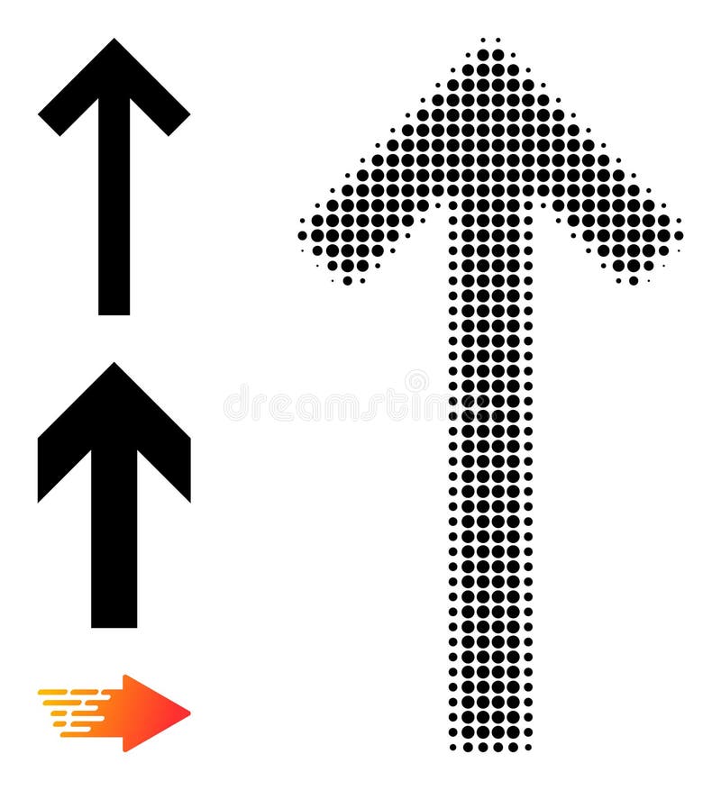 Halftone Dotted Vector Up Direction Arrow Icon Stock Vector ...