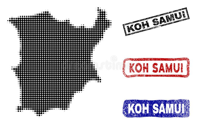 Dot Halftone Koh Samui Map stock vector. Illustration of samui - 122624567