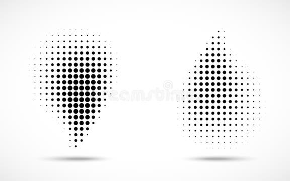 Halftone Vector Dots Curved Gradient Pattern Background. Curve Dotted Drop Using Halftone Circle ...