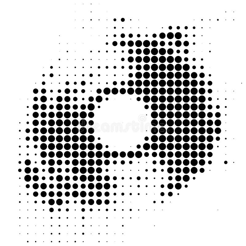 Halftone Vinyl Record in Black and White Stock Illustration ...