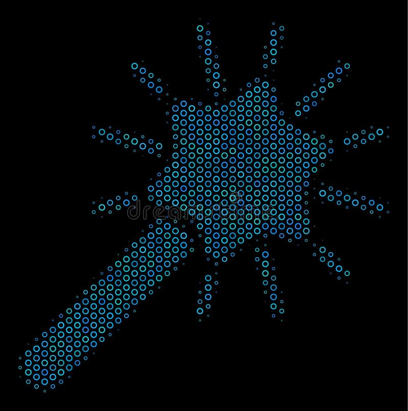 Wand Magic Tool Collage Icon of Halftone Spheres Stock Vector ...