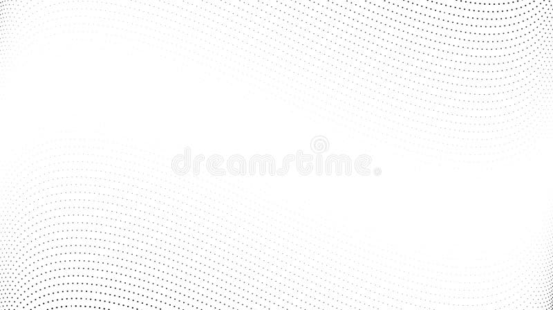 Halftone Wave Lines Background. Abstract Dotted Stripes Texture. Warped ...