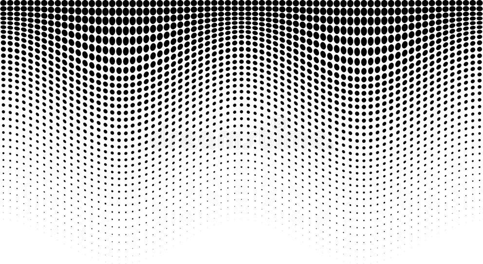 Halftone Wave Pattern. Horizontal Background Using Halftone Wavy Dots ...