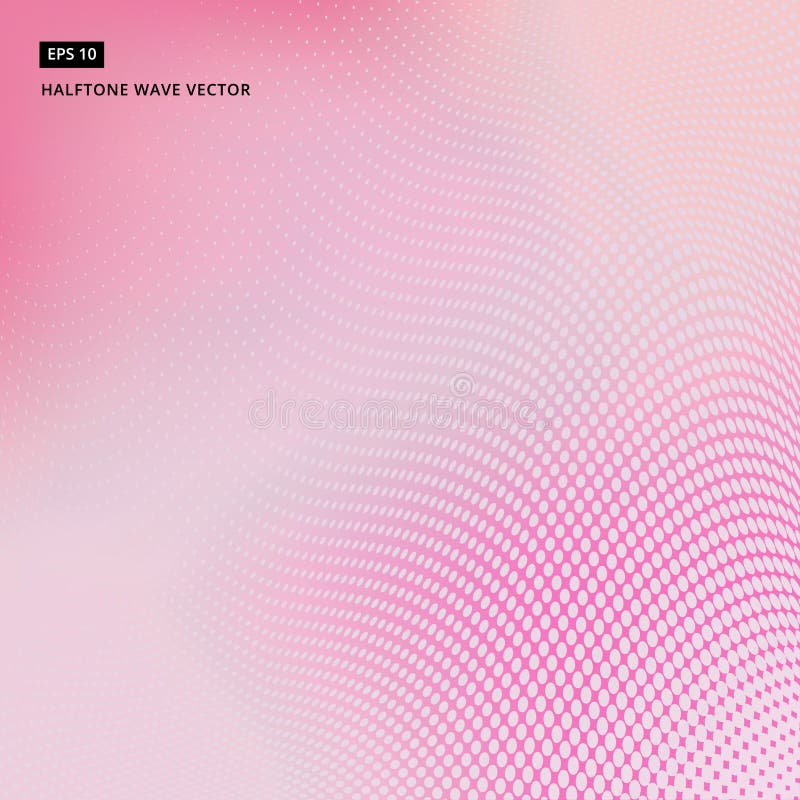 Halftone Wave on Pink Background Abstract Stock Vector - Illustration ...